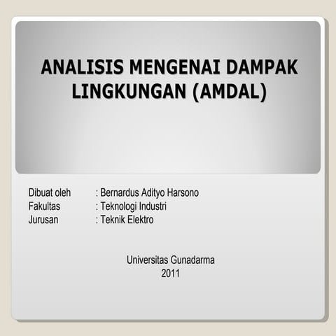 Amdal analisis mengenai dampak lingkungan | PPT