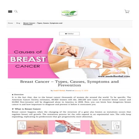 Breast Cancer – Types, Causes, Symptoms and Prevention | PDF