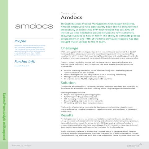 Amdocs Case Study | PDF