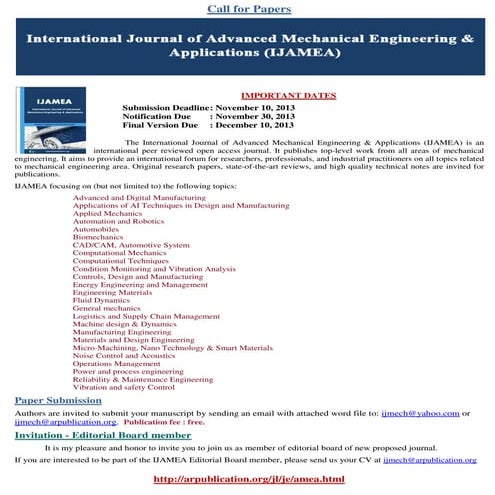 International Journal of Advanced Mechanical Engineering & Applications ...