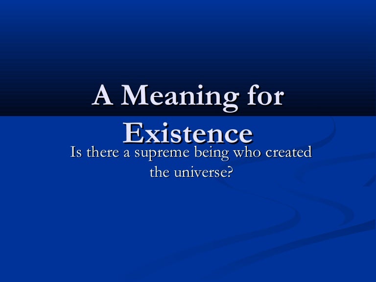 A Meaning For Existence a-meaning-for-existence