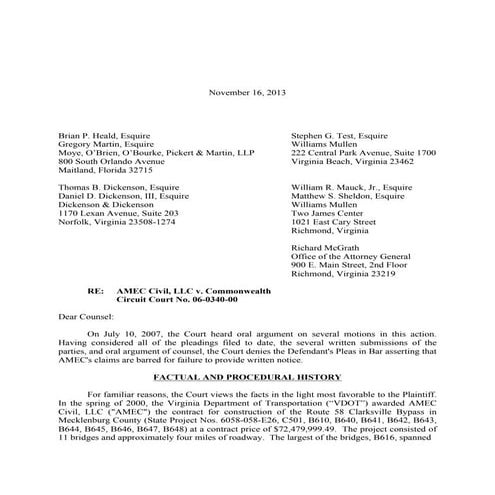 AMEC v. VDOT Opinion 2008 - Justin Ayars | PDF