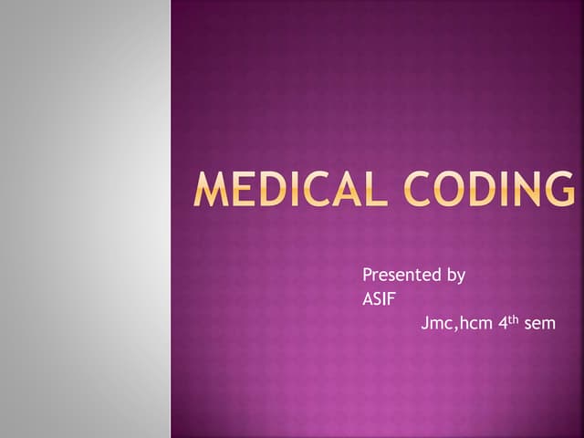 Medical Coding | PPTX