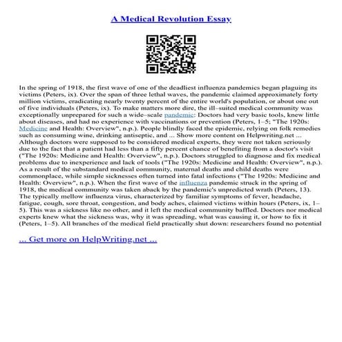 A Medical Revolution Essay.pdfA Medical Revolution Essay | PDF