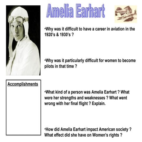 Amelia Earhart Questions | PPT