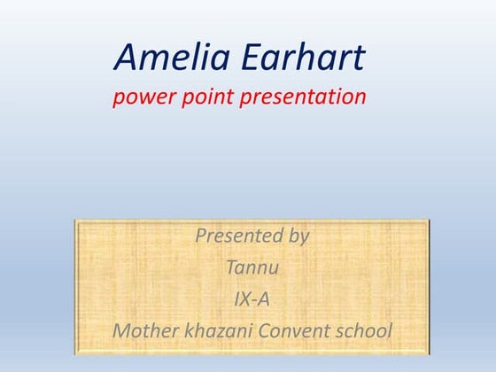 Amelia Earhart | PPT