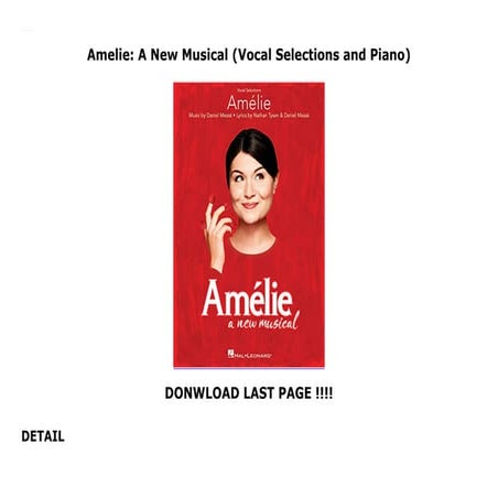 Amelie: A New Musical (Vocal Selections and Piano) | PDF