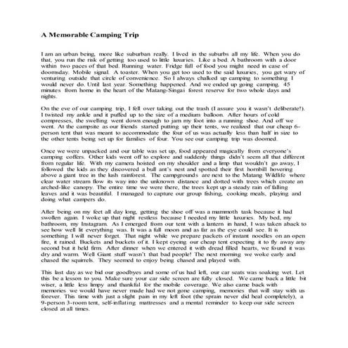 A memorable camping trip | PDF