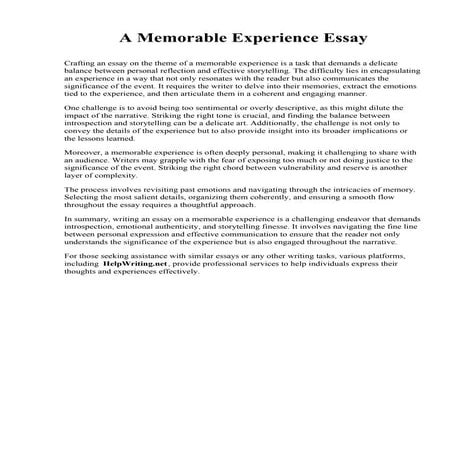A Memorable Experience Essay.pdf