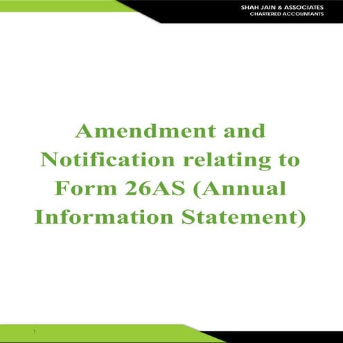Amendment and Notification Relating to Form 26 AS | PDF