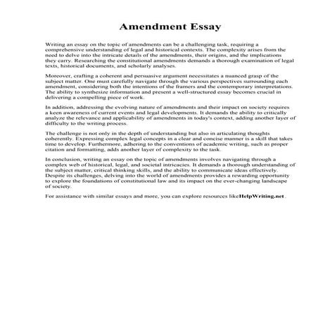 Amendment Essay. American Jewish University | PDF