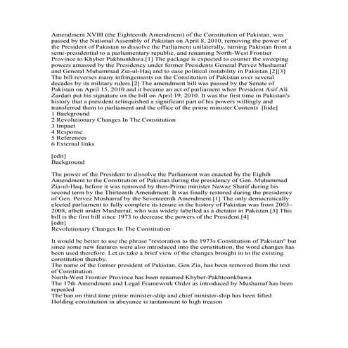 Pakistan Constitutional Amendments | PPTX