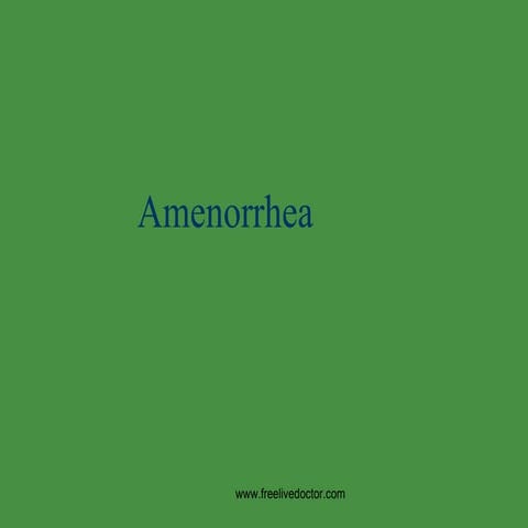 Amenorrhea | PPT