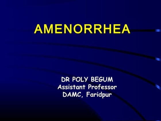 Amenorrhea | PPT