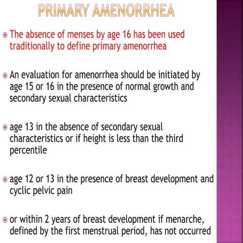 Primary Amenorrhea Algorithm