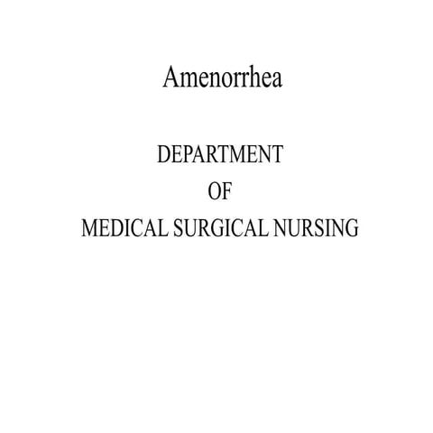Amenorrhea | PPTX