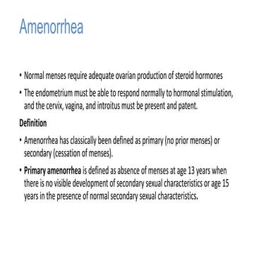 Amenorrhea.pptx | Menopause | Endocrine and Metabolic Diseases
