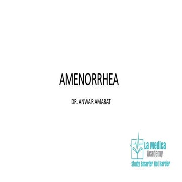 Primary amenorrhea and management | PPTX