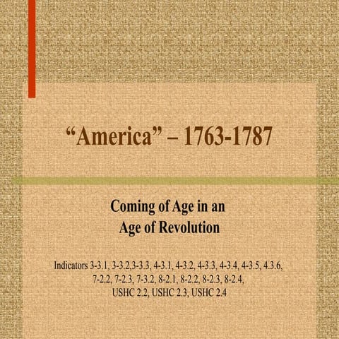 America 1763 1787 | PPT