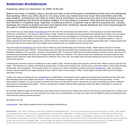 American architecture | PDF