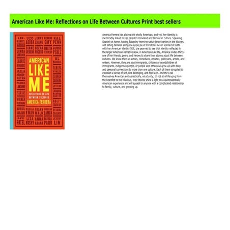 American Like Me: Reflections on Life Between Cultures Print best ...