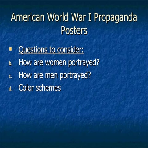 WWI propaganda posters | PPT