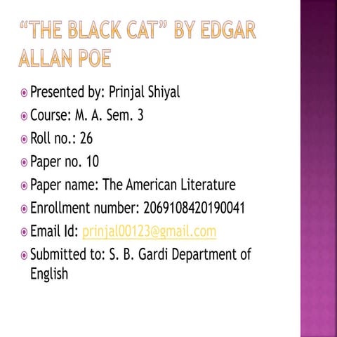 the american literature - The black cat | PPT