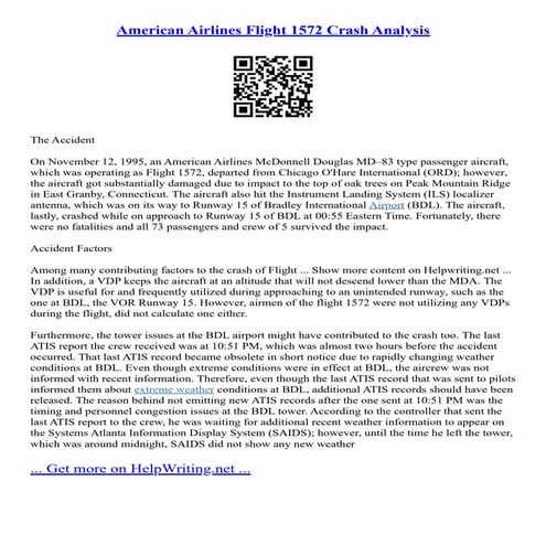American Airlines Flight 1572 Crash Analysis | PDF | Air Travel ...