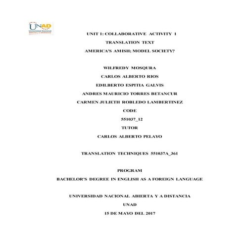 American amish society task (2) final | PDF