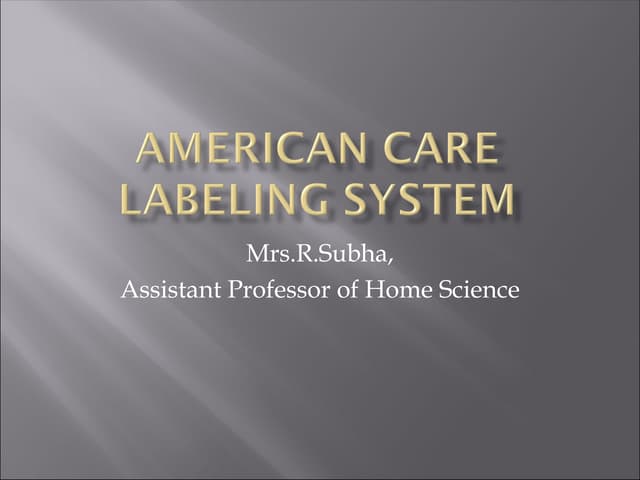Textile care labels ppt | PPTX