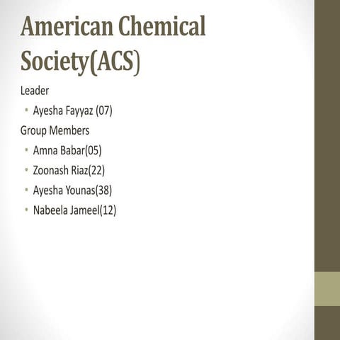 American chemical society(acs) | PPTX