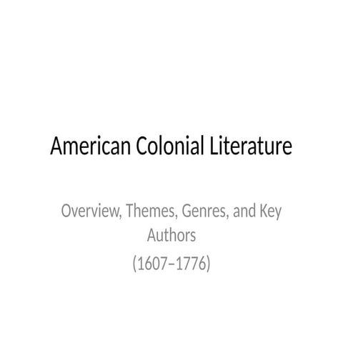 North american literature | PPTX