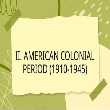 AMERICAN COLONIAL PERIOD American ColonizationAmerican ...