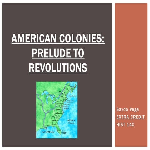EXTRA CREDIT American Colonies | PPT