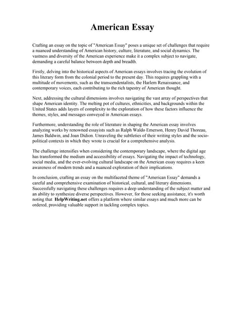 Essay On What Is An American.pdf | Politics