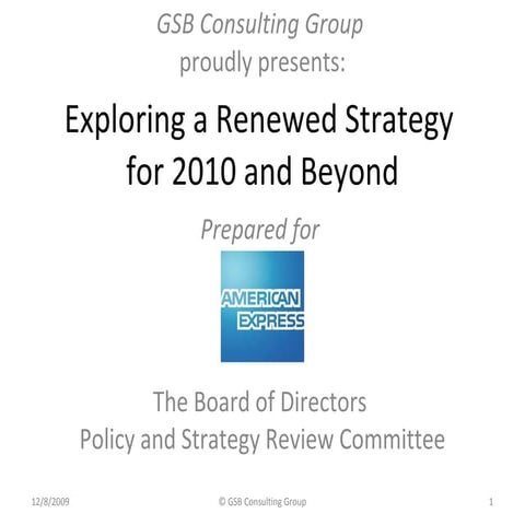 American Express Strategy And Policy | PPT