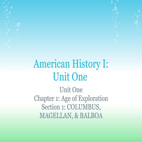 American History I Unit One 3 | PPT