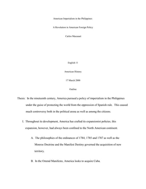 The American Colonization in the Philippines | PPT