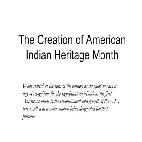 American indian month | PPT