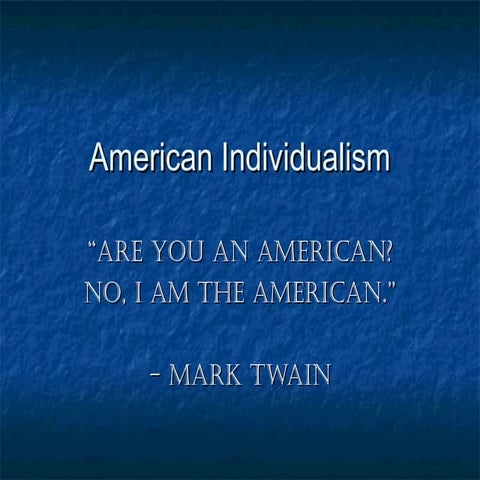 American individualism | PPT