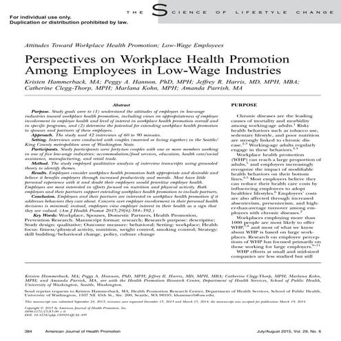American journal of health promotion volume 29 issue 6 2015 [doi 10. ...