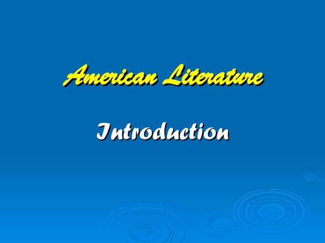 North american literature | PPTX