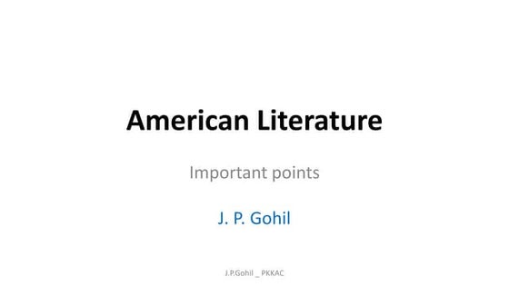 History of American Literature | PPT | Poetry | Books and Literature