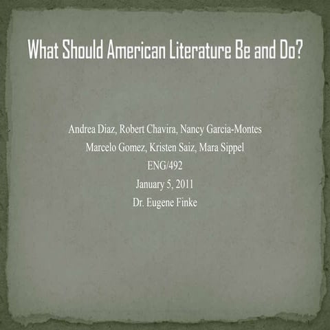 American literature now | PPT