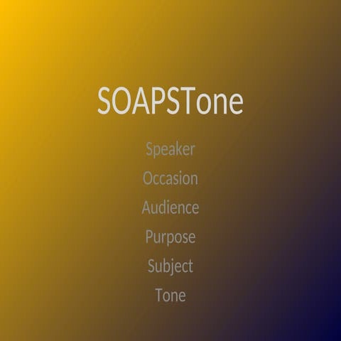 American Literature SOAPStone Method Slides | PPT