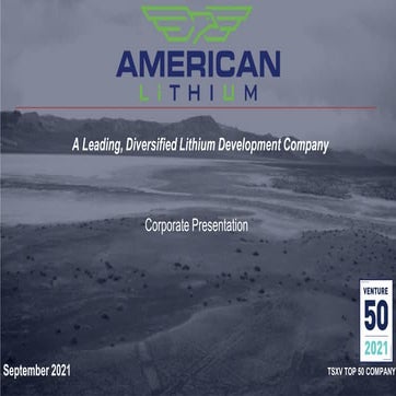 American Lithium investor presentation (website) | PPT