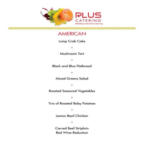American menu options plus catering | PDF
