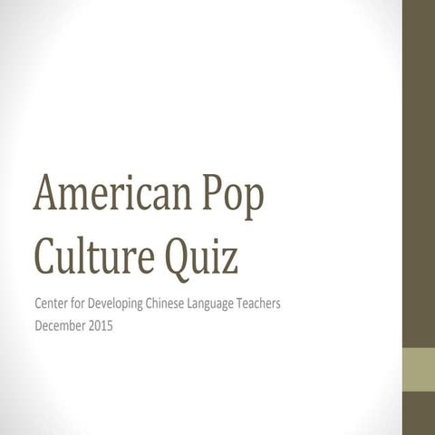 American pop culture quiz | PPTX