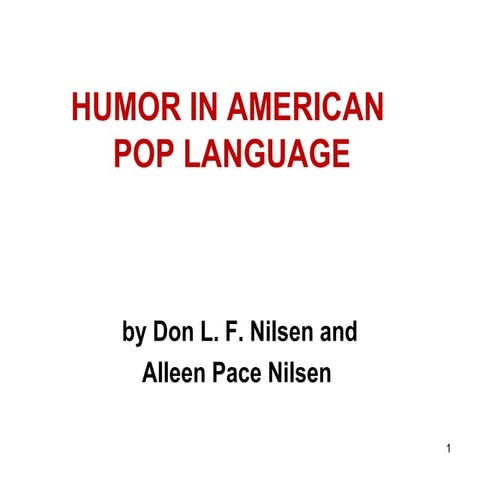 Humor in American Pop Language | PPT