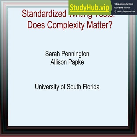 American Reading Forum Presentation - Text Complexity Of Standardized ...